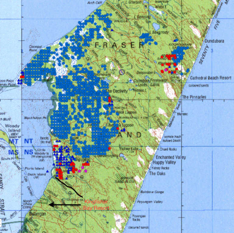 Fraser Island afire from stem to stern